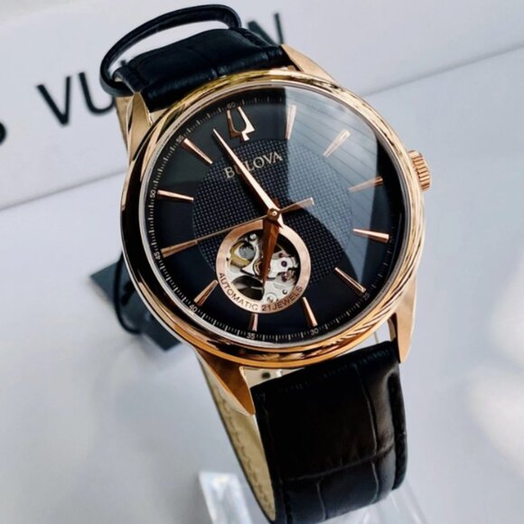 Bulova | Accessories | Bulova Mens Classic Automatic Skeleton Leather ...